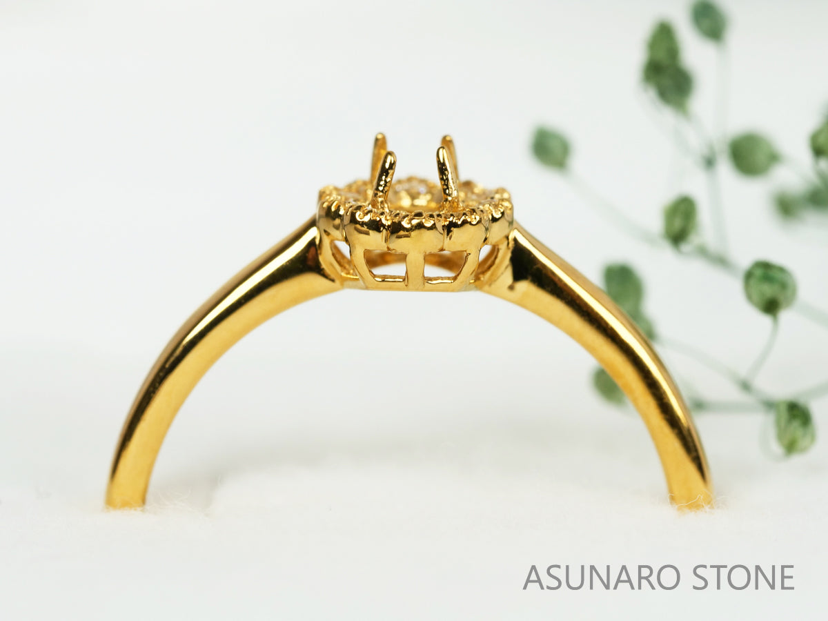 【お仕立て用】空枠番号：4263C 3.5×3mm用 リング枠 取り巻き【オーダージュエリー用】 – ASUNARO STONE