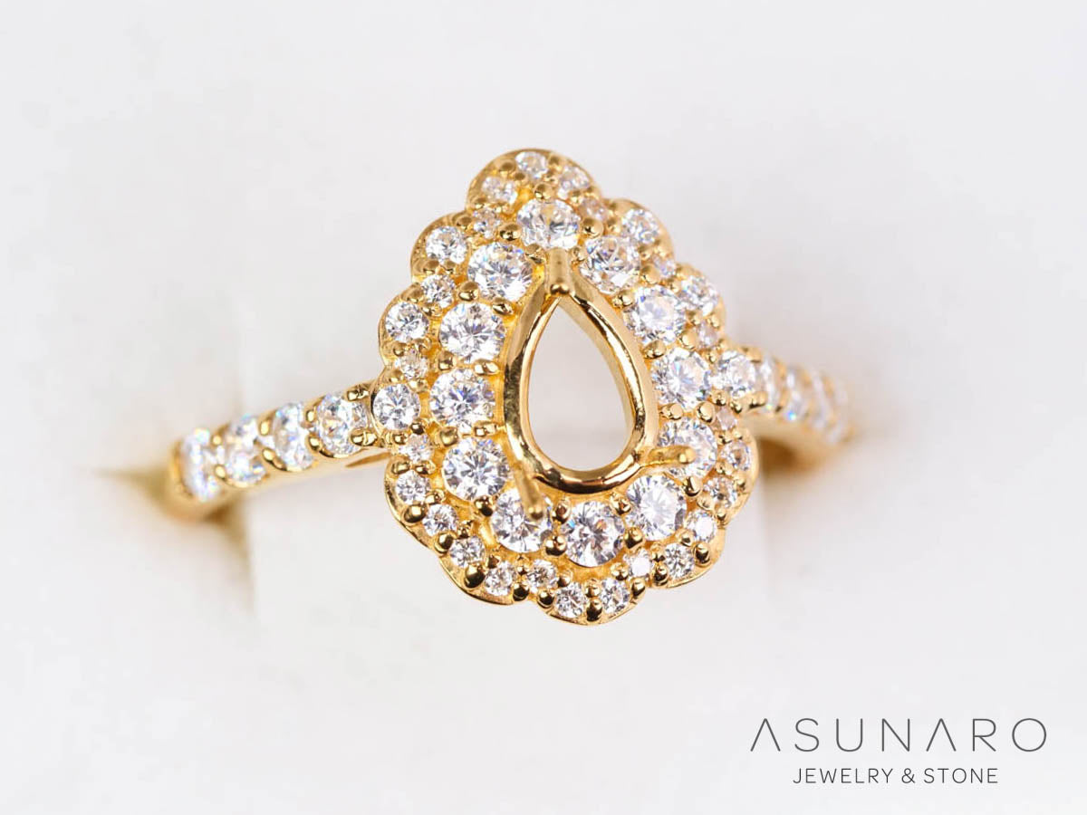 【お仕立て用】空枠番号：5097C 7×4mm用 リング枠 取り巻き【オーダージュエリー用】 – ASUNARO STONE